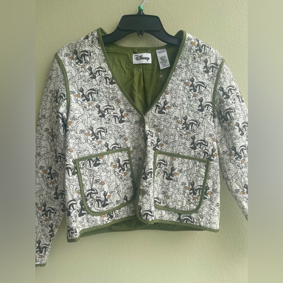 Disney | Jackets & Coats | Disney Womens Bambi Quilted Jacket Green ...